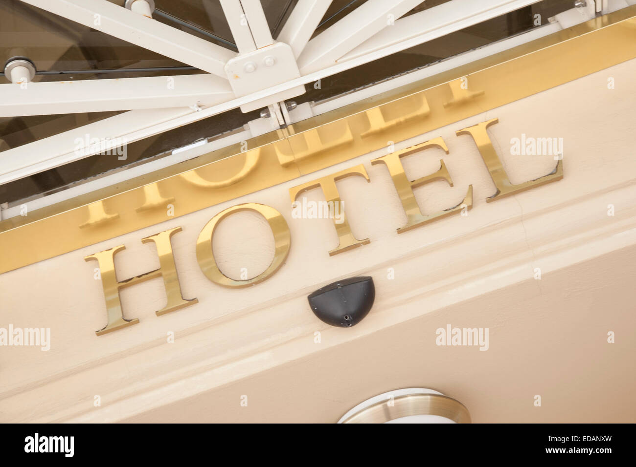 Hotel Sign on Building Entrance Stock Photo - Alamy
