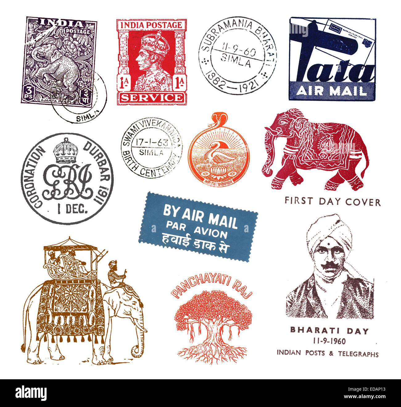 Indian postage stamps hi-res stock photography and images - Alamy