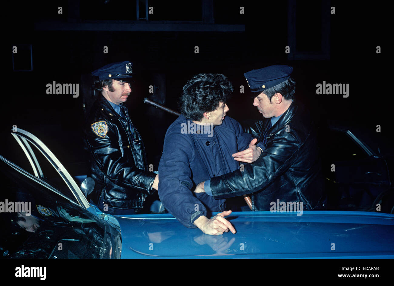 USA, HARLEM, NEW YORK CITY - APRIL 1978. 28th Precinct policemen ...