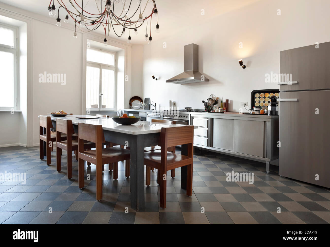 Vintage apartment furnished, kitchen Stock Photo - Alamy