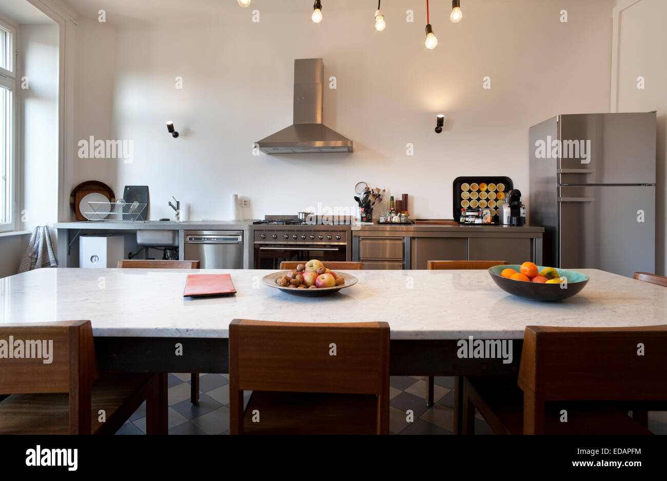 Vintage apartment furnished, kitchen Stock Photo - Alamy
