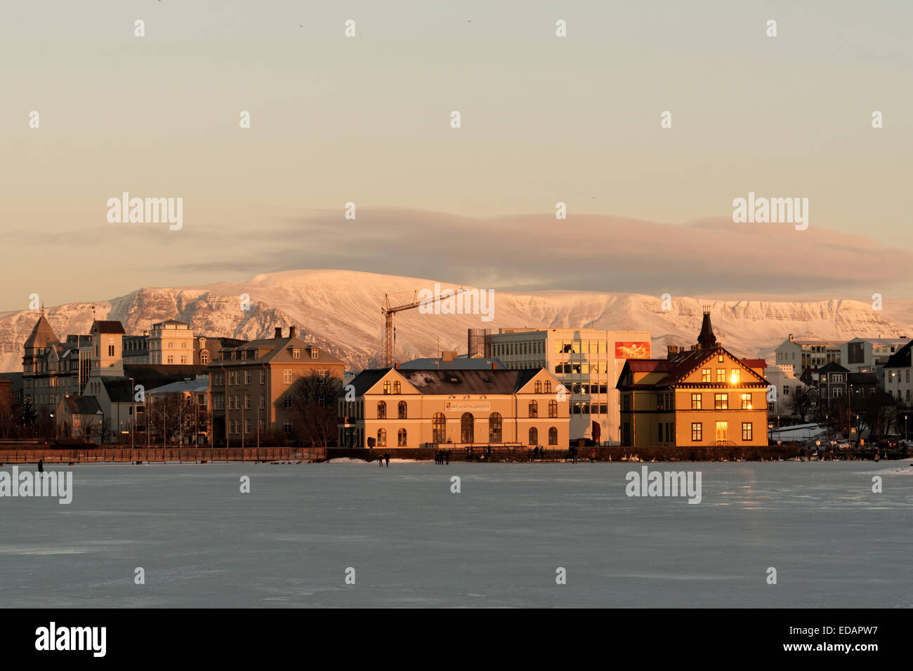 Street view in Reykjavik, the capital of Iceland in December Stock ...