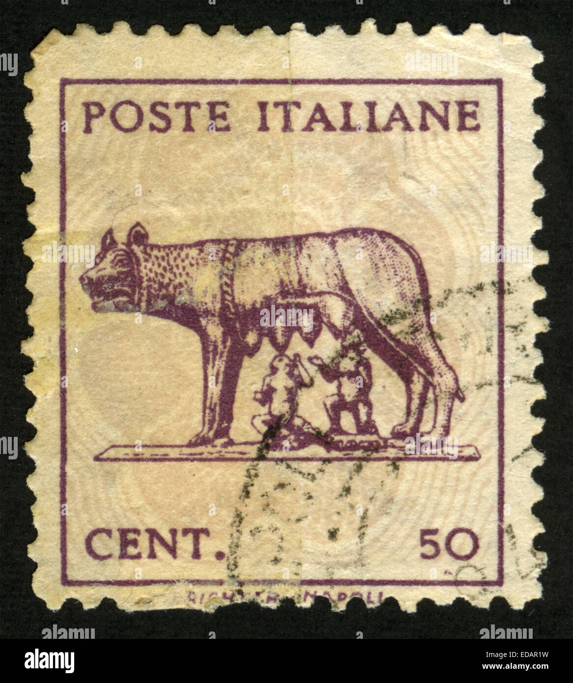 Italy stamp, Roman she-wolf sculpture, she-wolf Stock Photo - Alamy