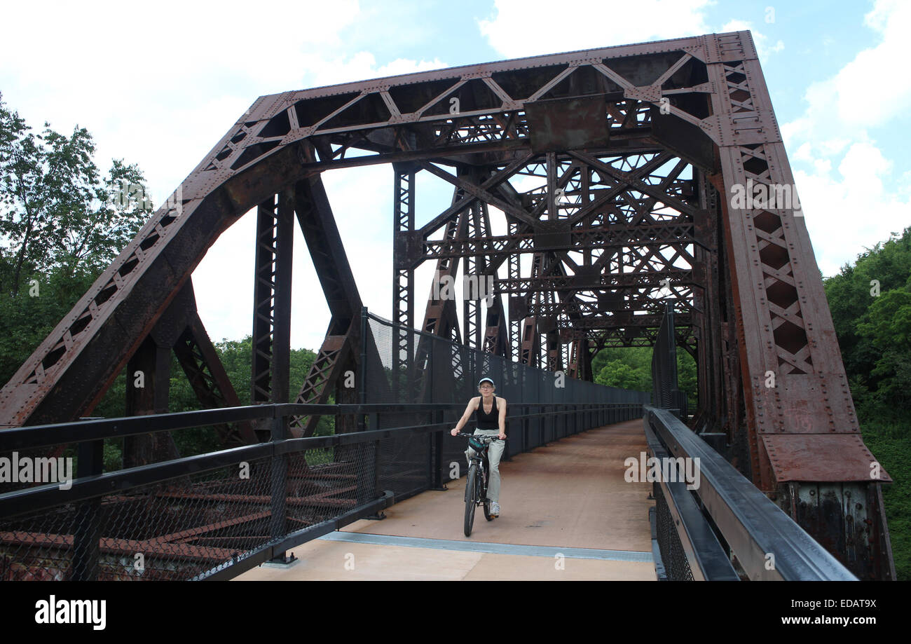 Great Allegheny Passage Bike Rail Trail bridge Pennsylvania Stock Photo ...