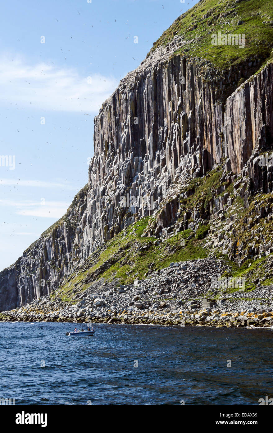 Cliffs on famous Scottish island Ailsa Craig located at the southern ...