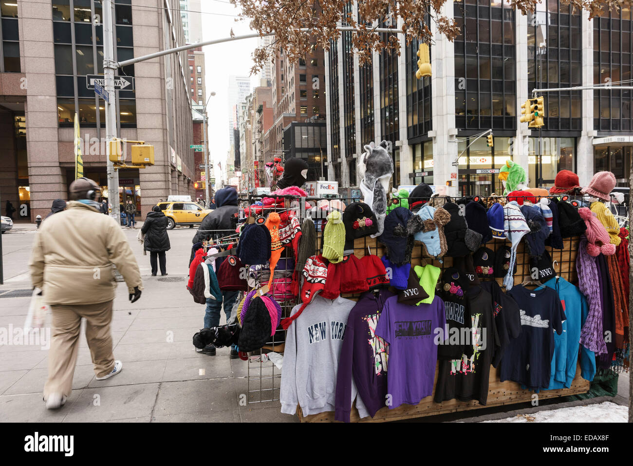 street vendor of gifts and souvenirs in Midtwon Manhattan Stock Photo ...
