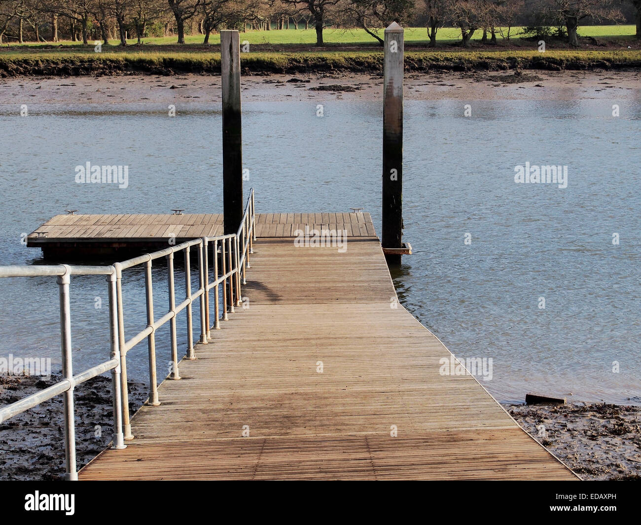 The canoe launch pontoon on the River Hamble at the Manor Farm Country ...