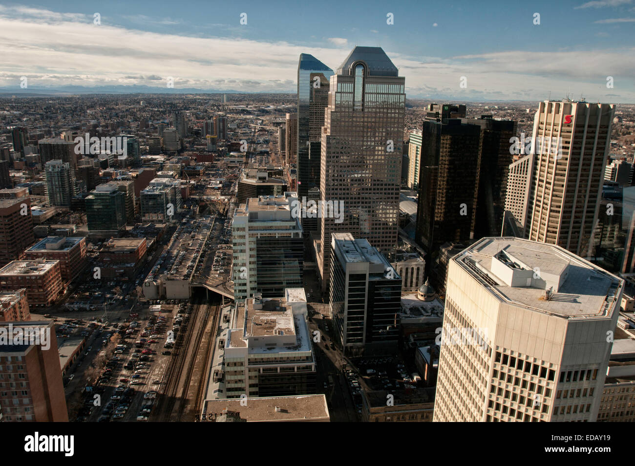 Canada alberta calgary downtown aerial hi-res stock photography and ...