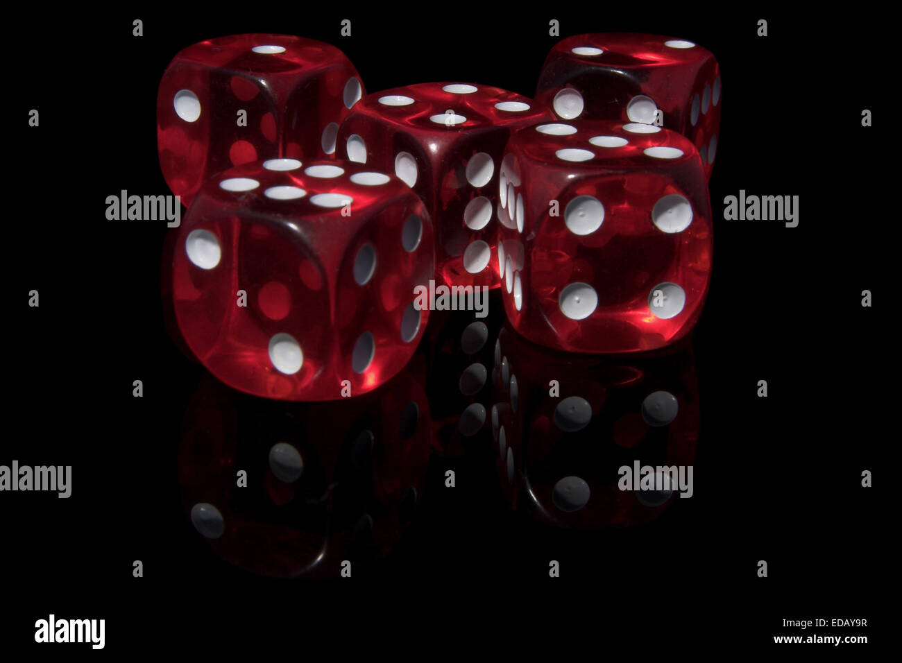 Five transparent red dice hi-res stock photography and images - Alamy