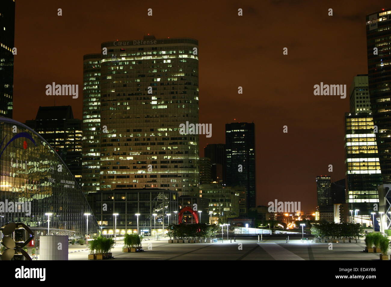 La Defense at Night in Paris Stock Photo - Alamy