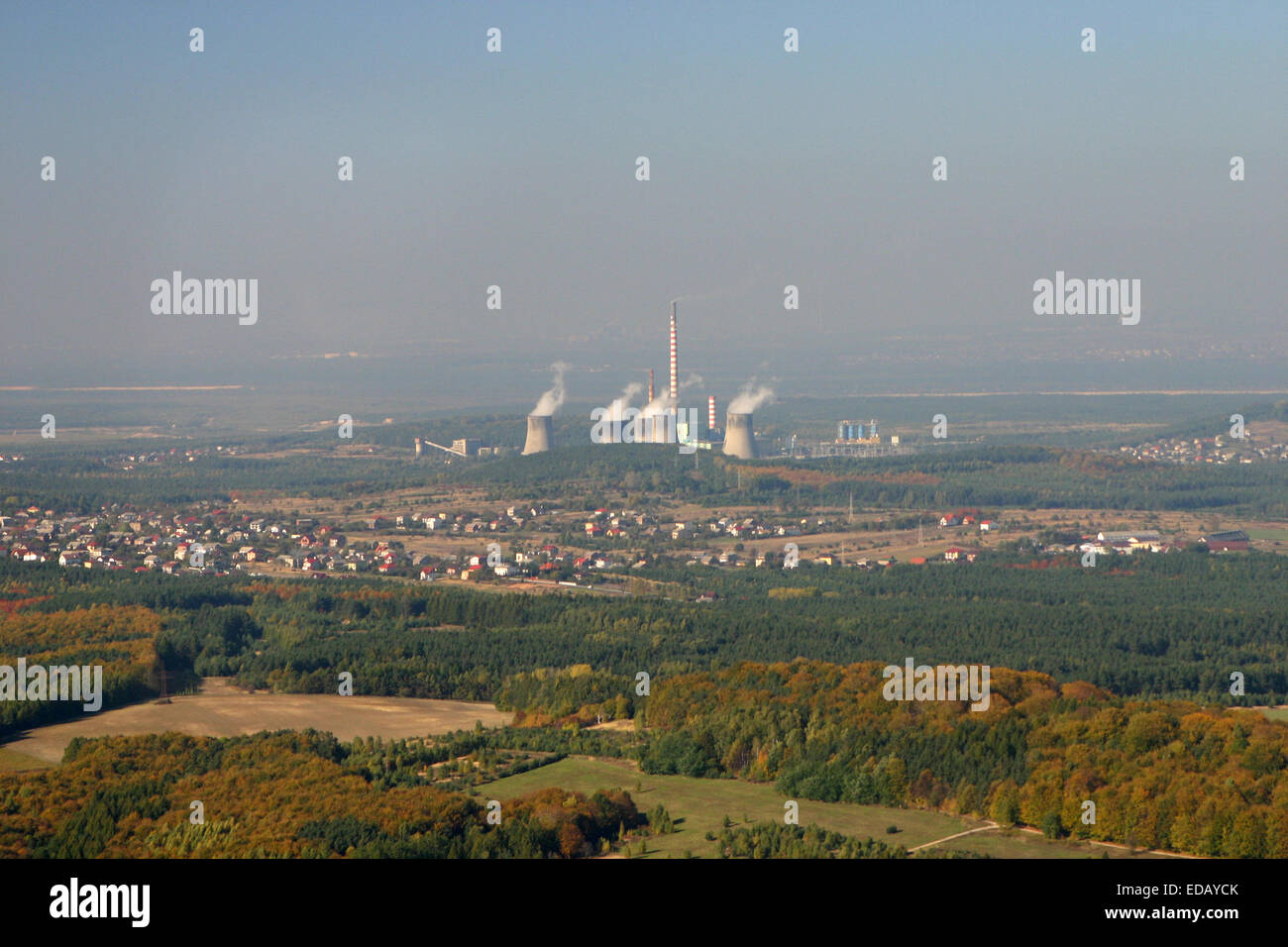 Aerial view of a power plant Stock Photo - Alamy