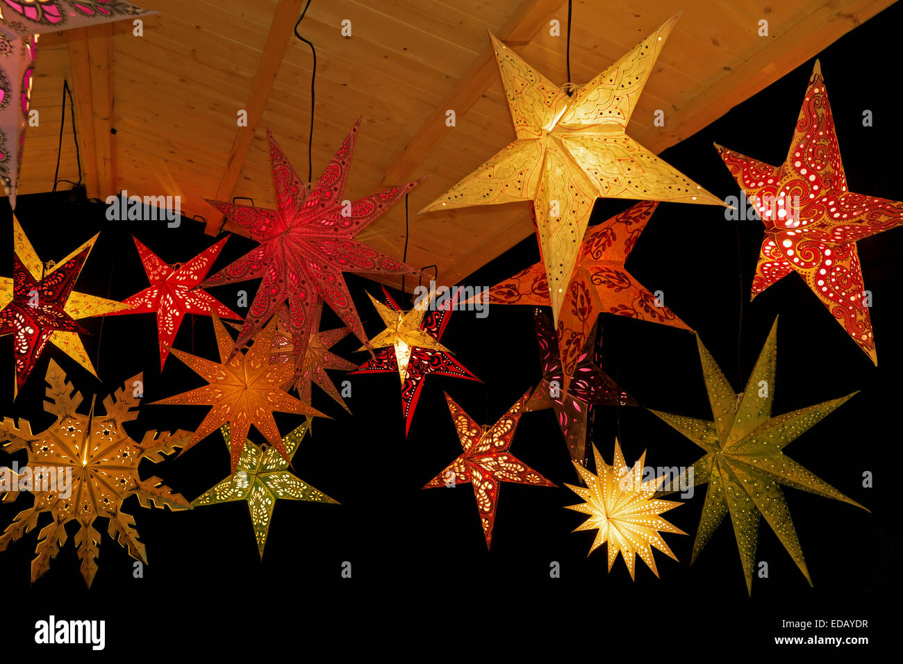 Colored christmas stars Stock Photo - Alamy