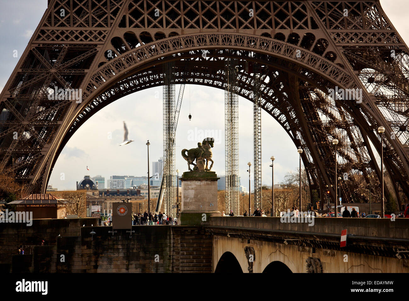 Eiffel Tower at Paris from the ground Stock Photo - Alamy