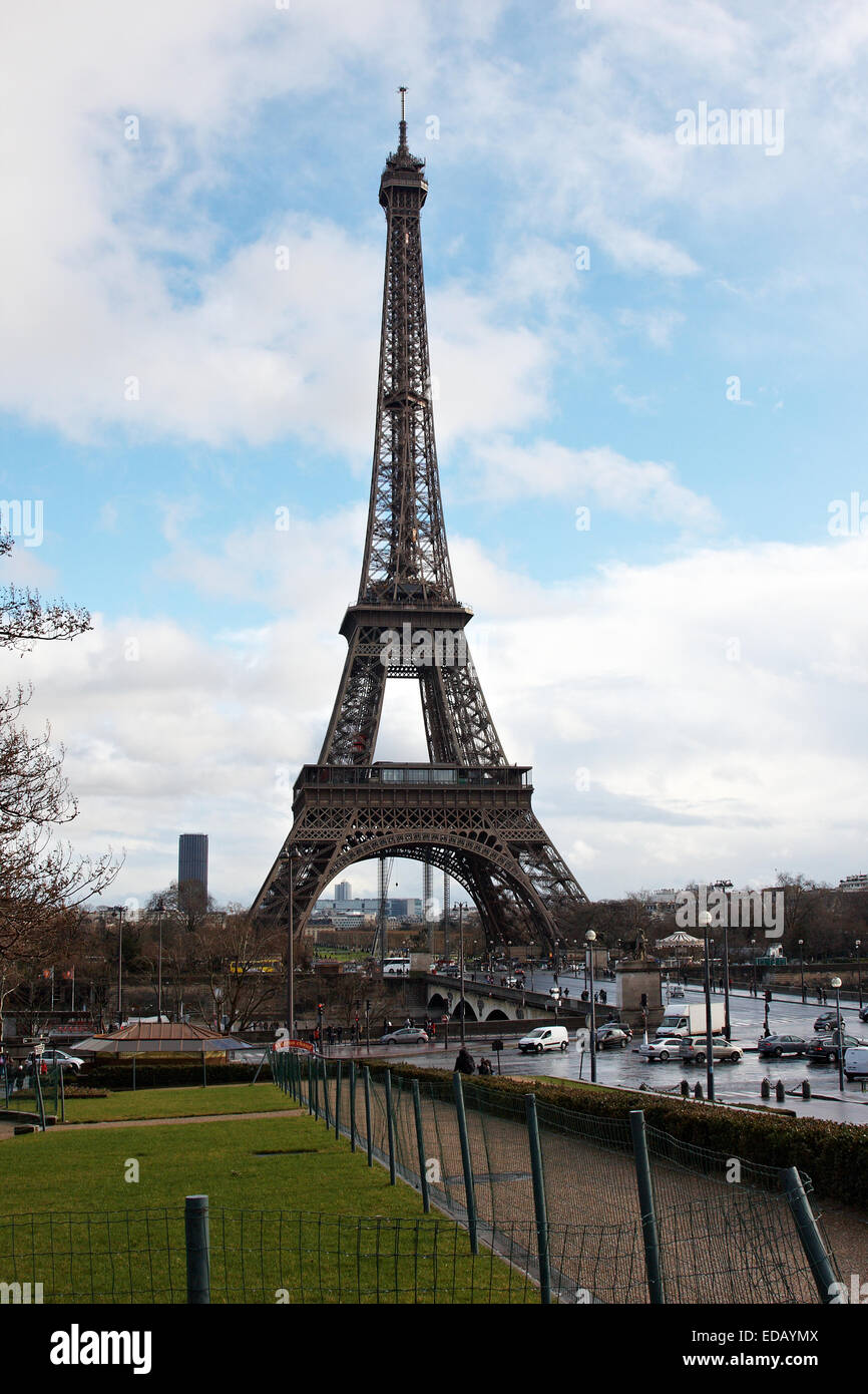 Eiffel Tower at Paris from the ground Stock Photo - Alamy