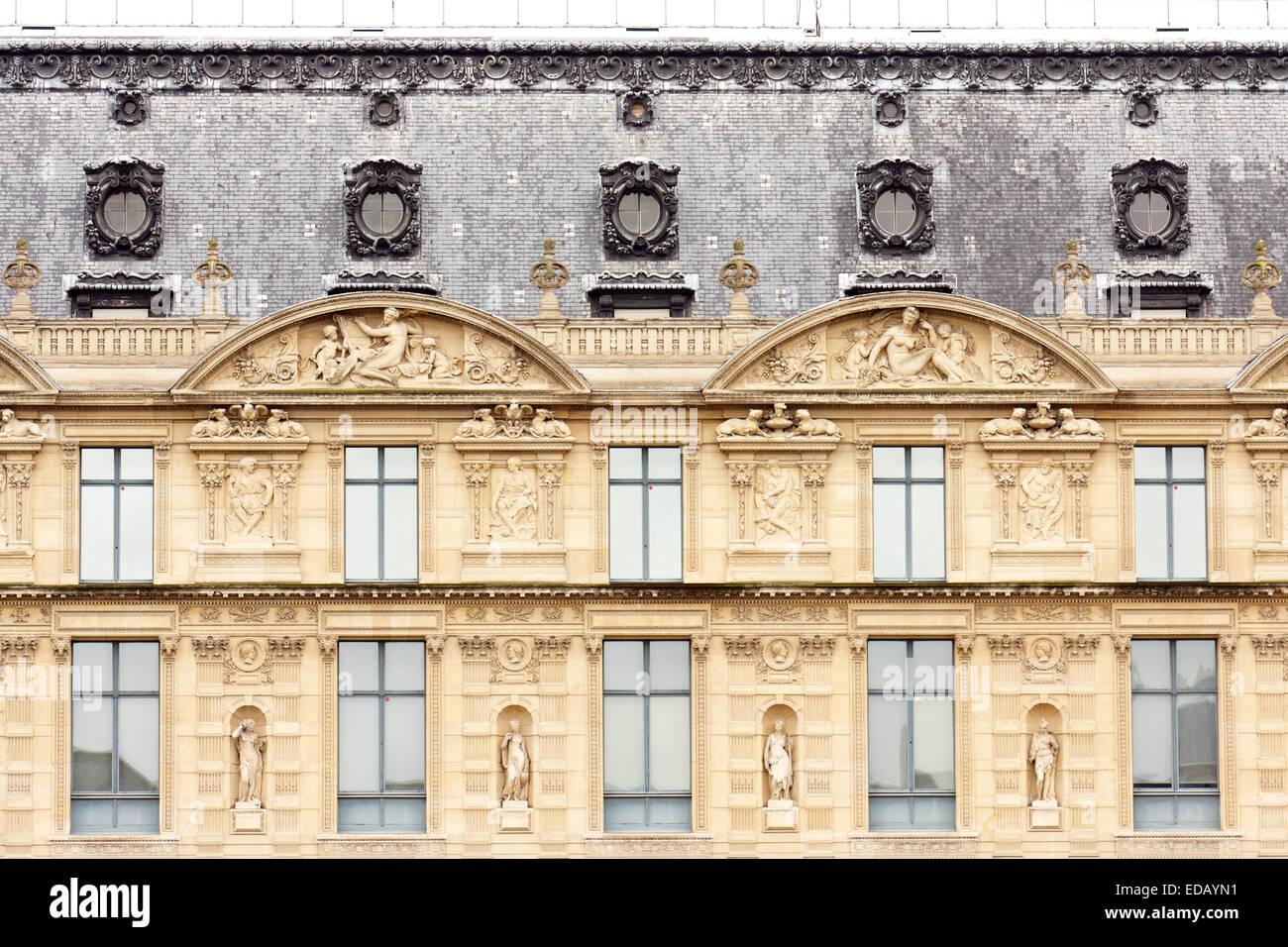 Facade of the Musee du Louvre in Paris, France Stock Photo - Alamy