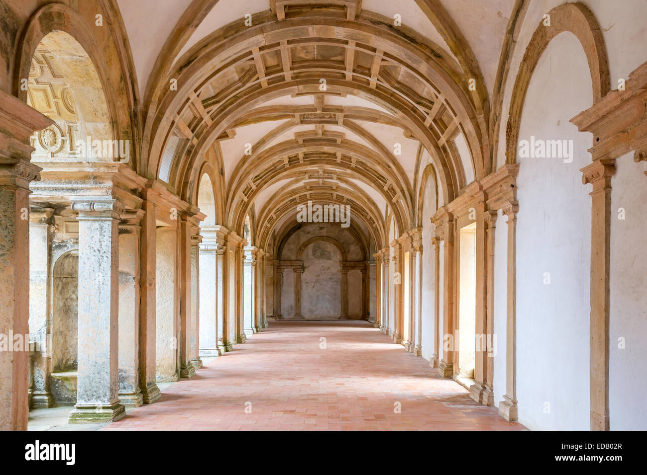 interior of the corridor cloister at Christ Convent Cathedral Tomar ...