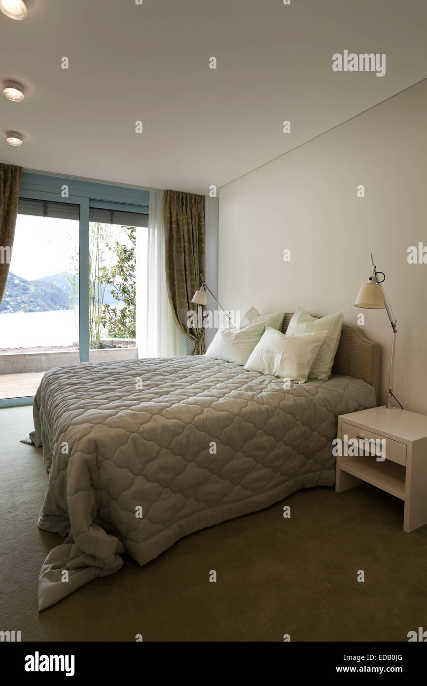 Modern house, bedroom Stock Photo - Alamy