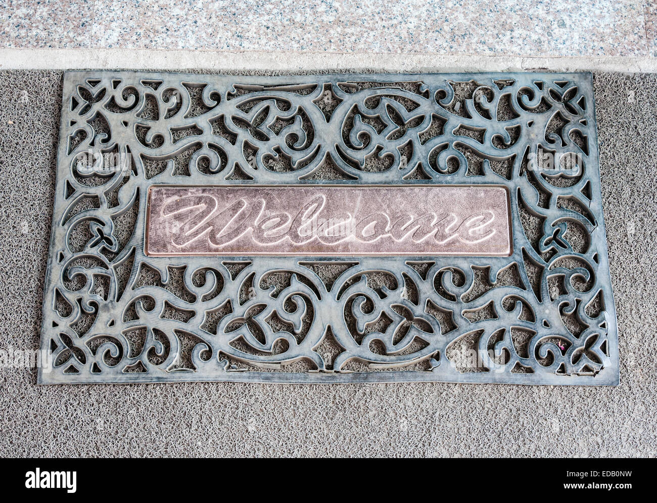 Rubber doormat on the floor of hotel Stock Photo - Alamy