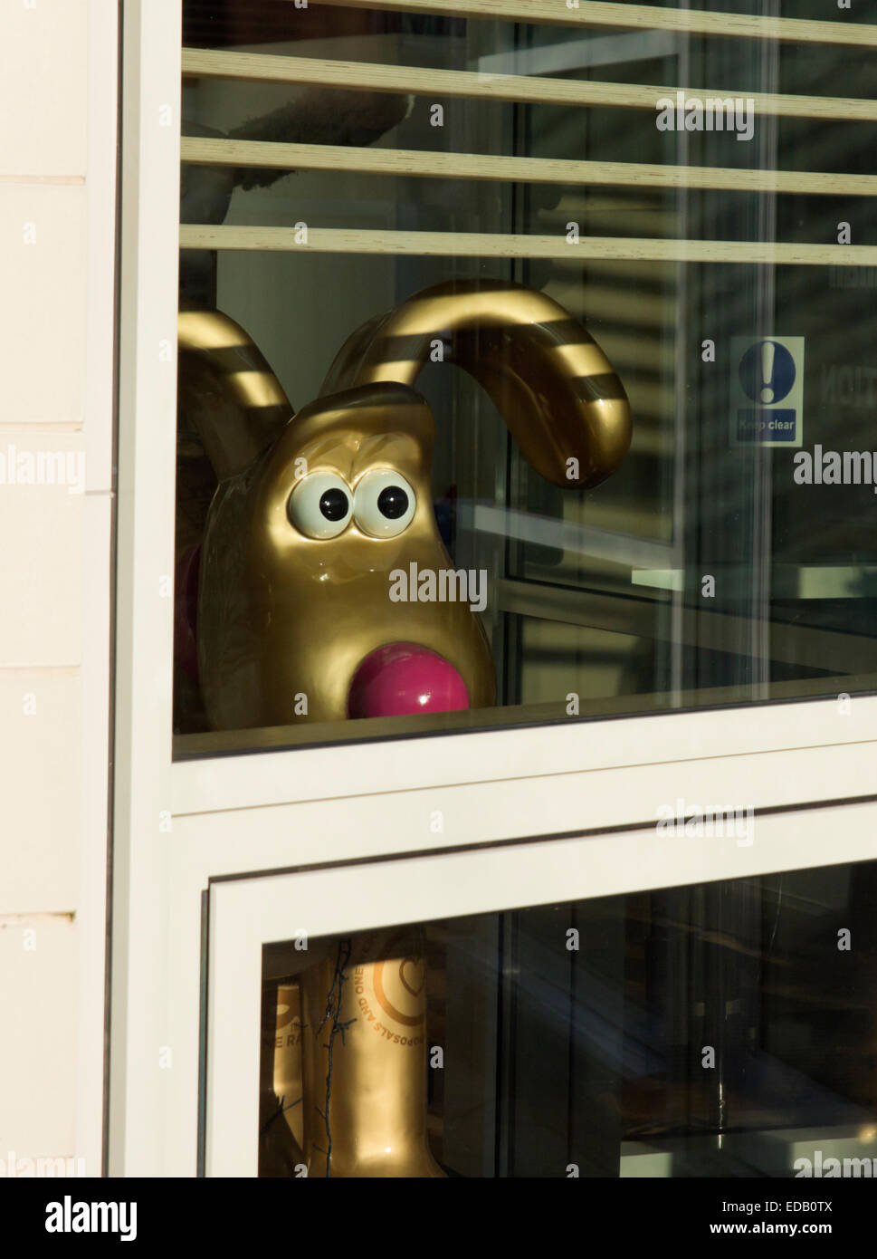 Bristol Harbourside England UK Gromit looking out of the Aardman ...
