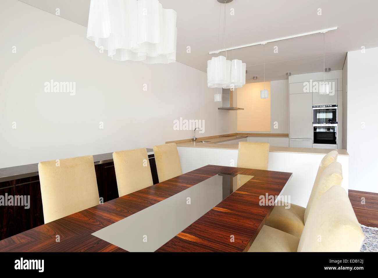 Modern house, dining room Stock Photo - Alamy