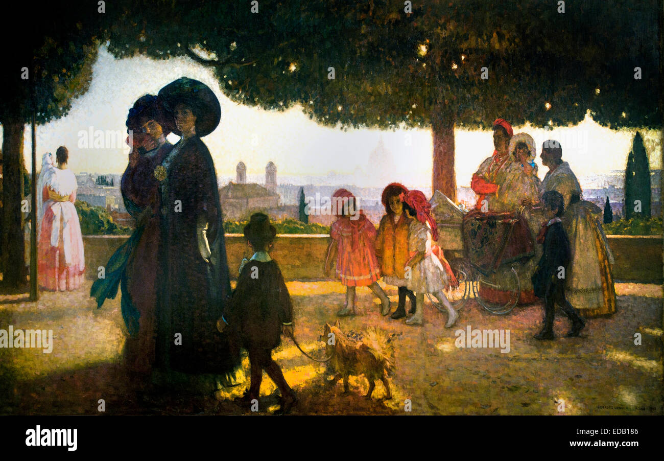 A Stroll on Pinchian Hill 1910 by Jules Marie Auguste Leroux ( France ...