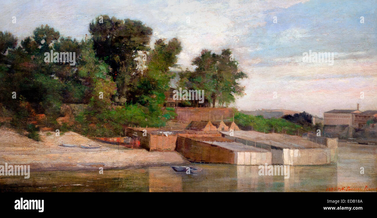 The Ancient Baths of Ripetta - Baths on the Tiber 1885 Norberto Pazzini ...