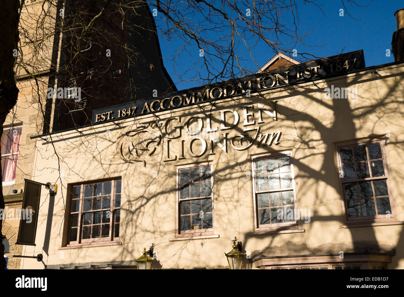 Barnstaple a small town in North Devon The Golden Lion Pub Stock Photo ...