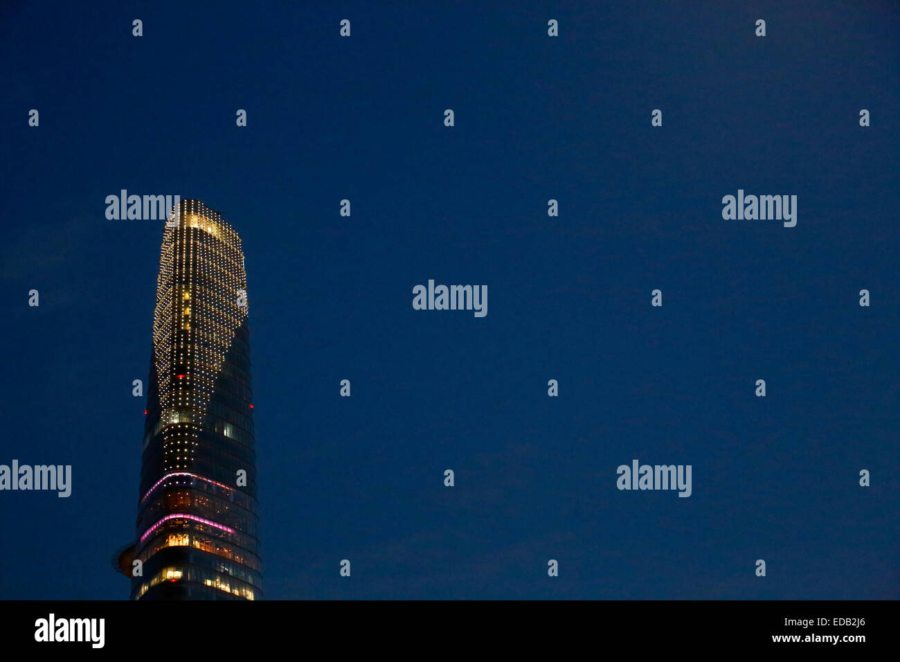 Bitexco Financial Tower at night in Ho Chi Minh City, Vietnam Stock ...