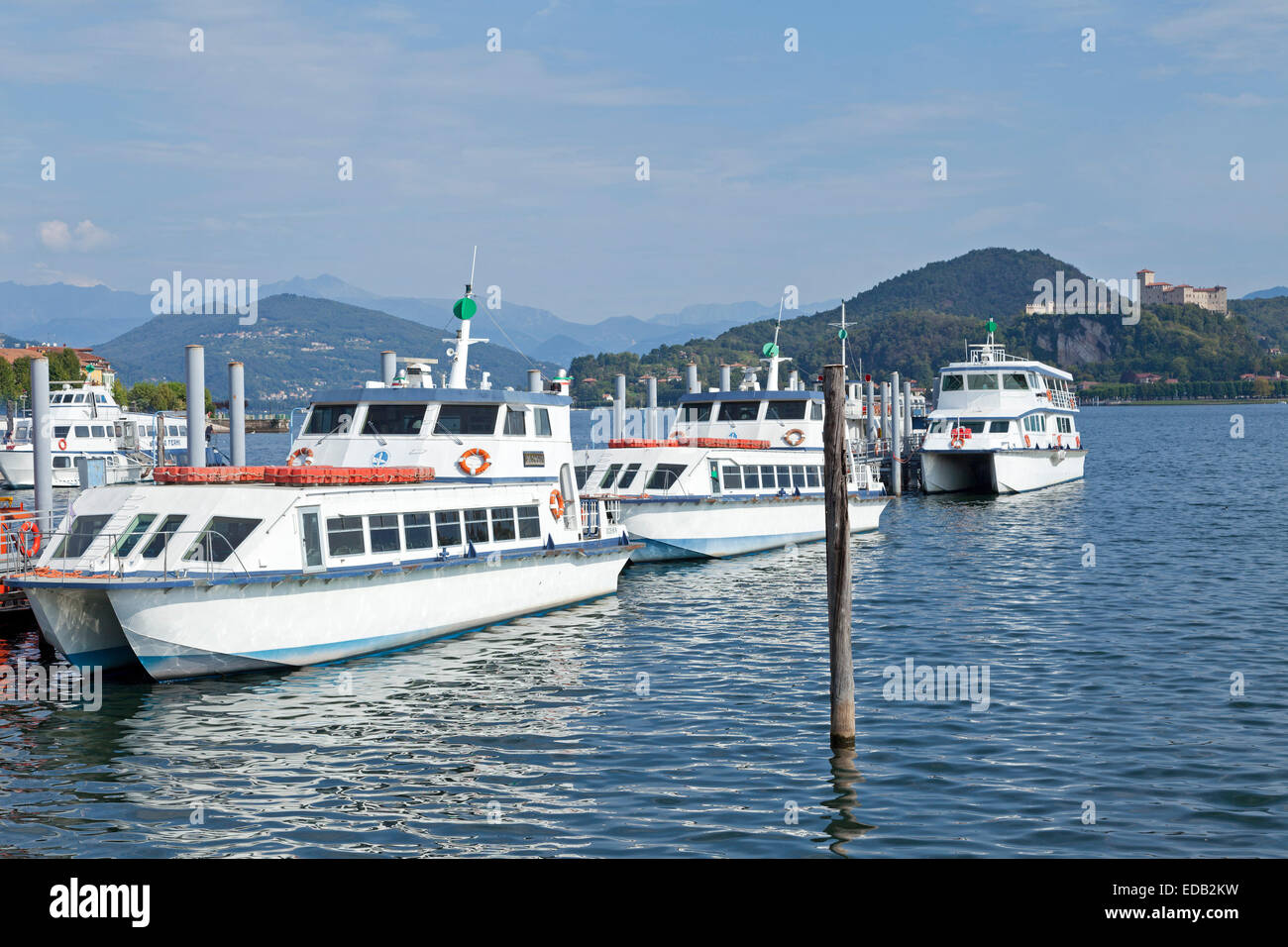 excursion boats, Arona, Lake Maggiore, Piedmont, Italy Stock Photo - Alamy