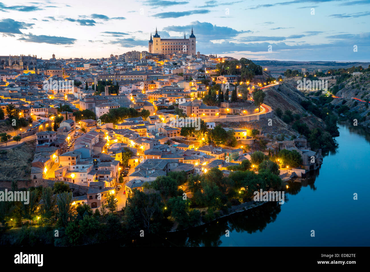 Toledo Cityscape at dusk Spain Stock Photo - Alamy