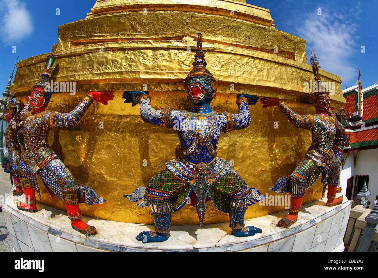 Yaksha Demon Statue at Wat Phra Kaew Temple complex of the Temple of ...