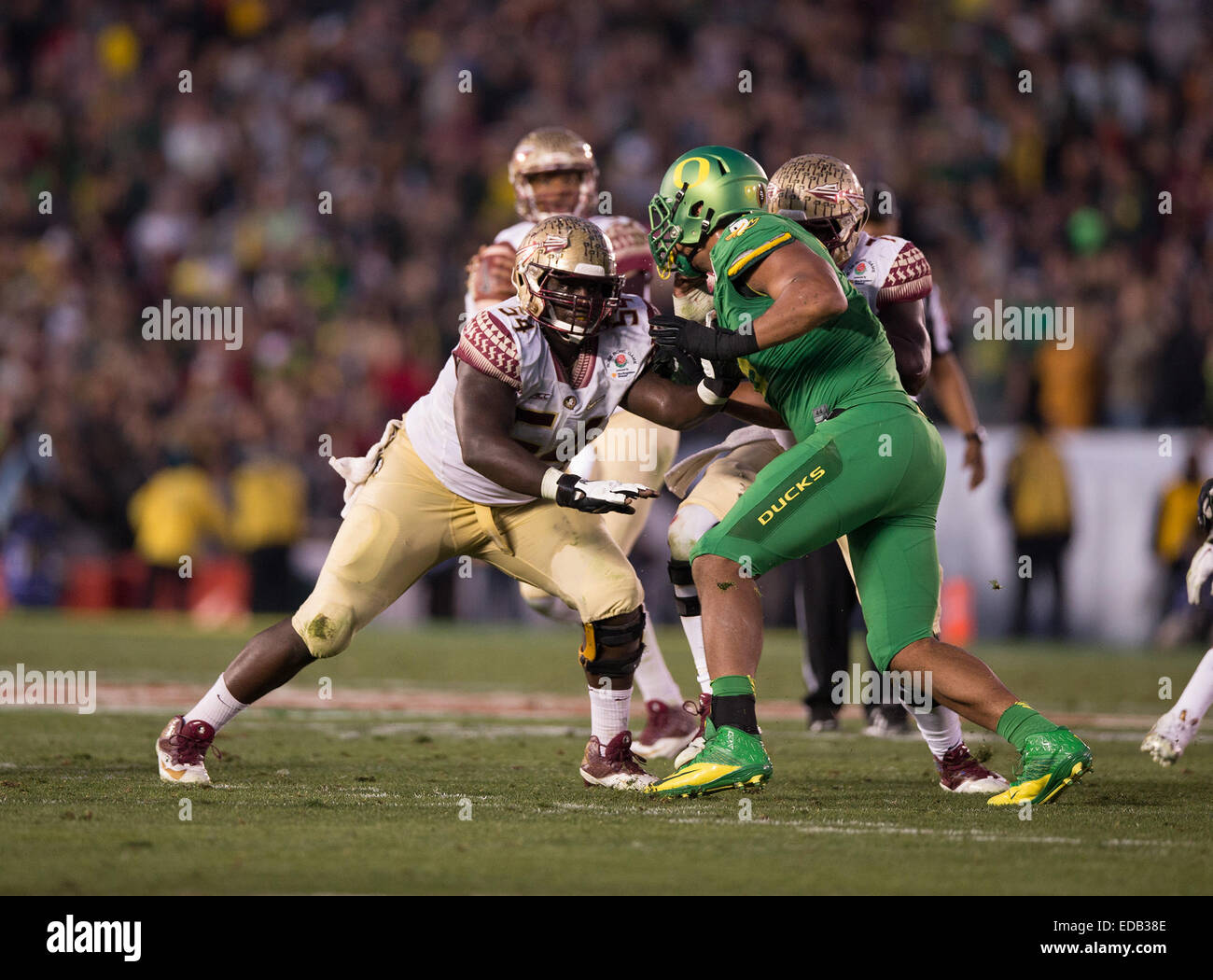 Pasadena, CA. 1st Jan, 2015. Florida State Seminoles offensive lineman ...