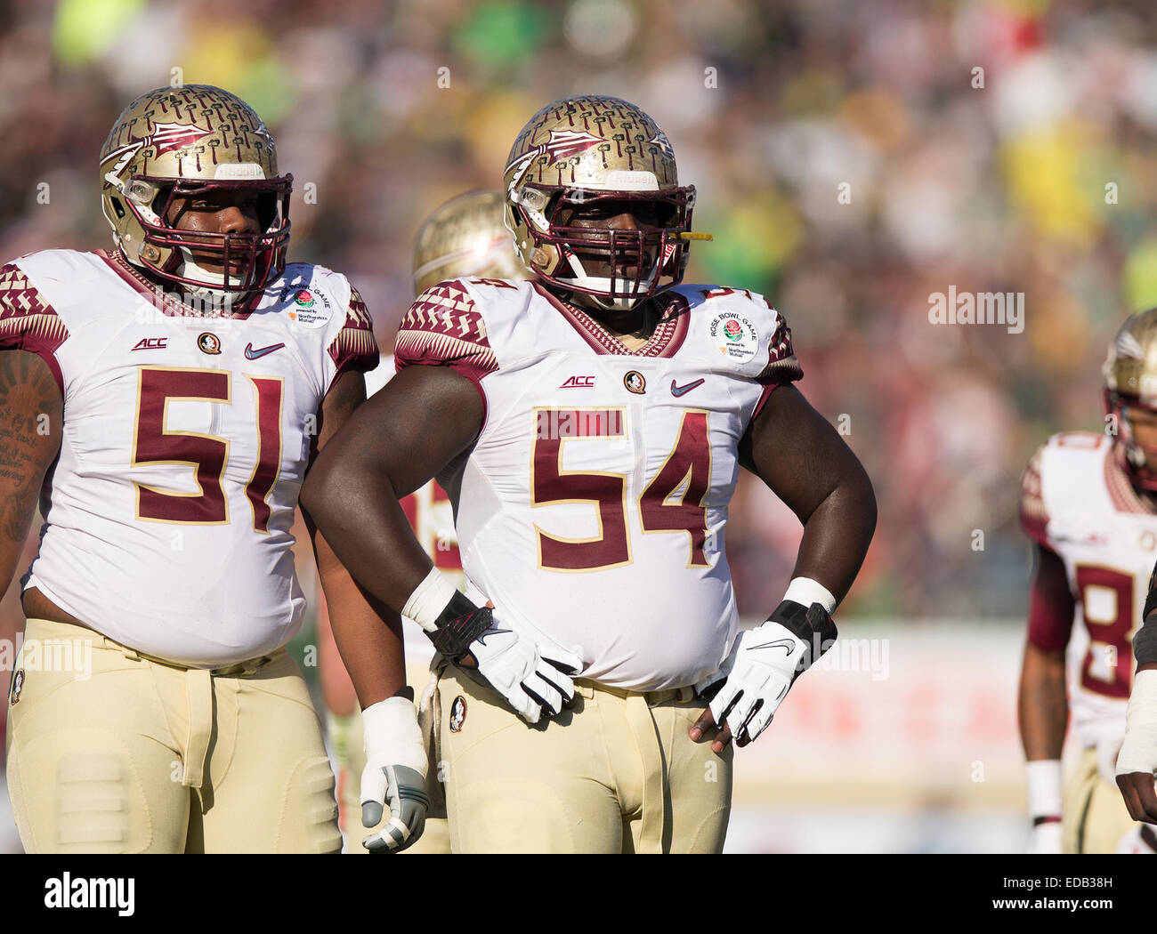 Pasadena, CA. 1st Jan, 2015. Florida State Seminoles offensive lineman ...
