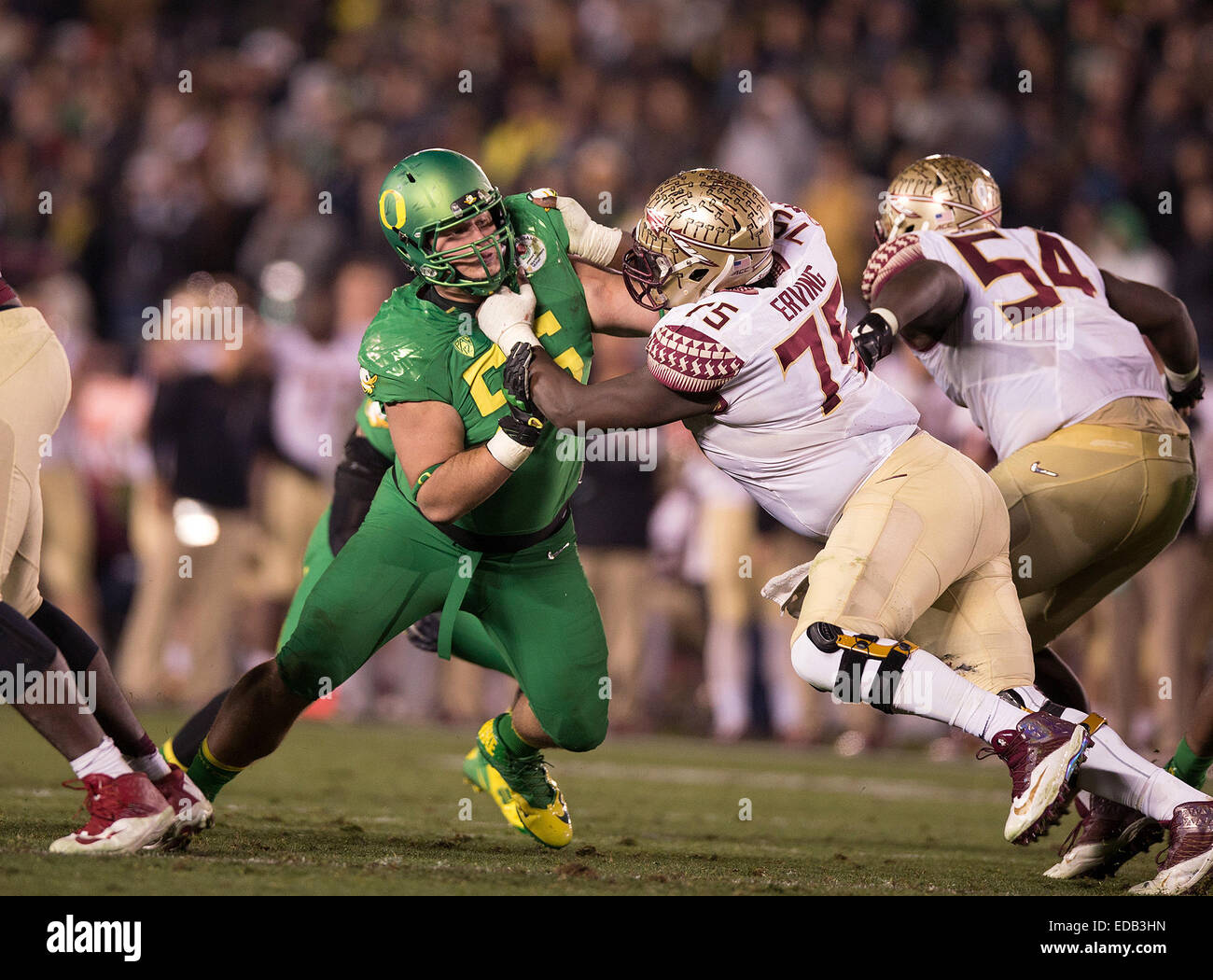 Pasadena, CA. 1st Jan, 2015. Oregon Ducks defensive lineman (56) Alex ...