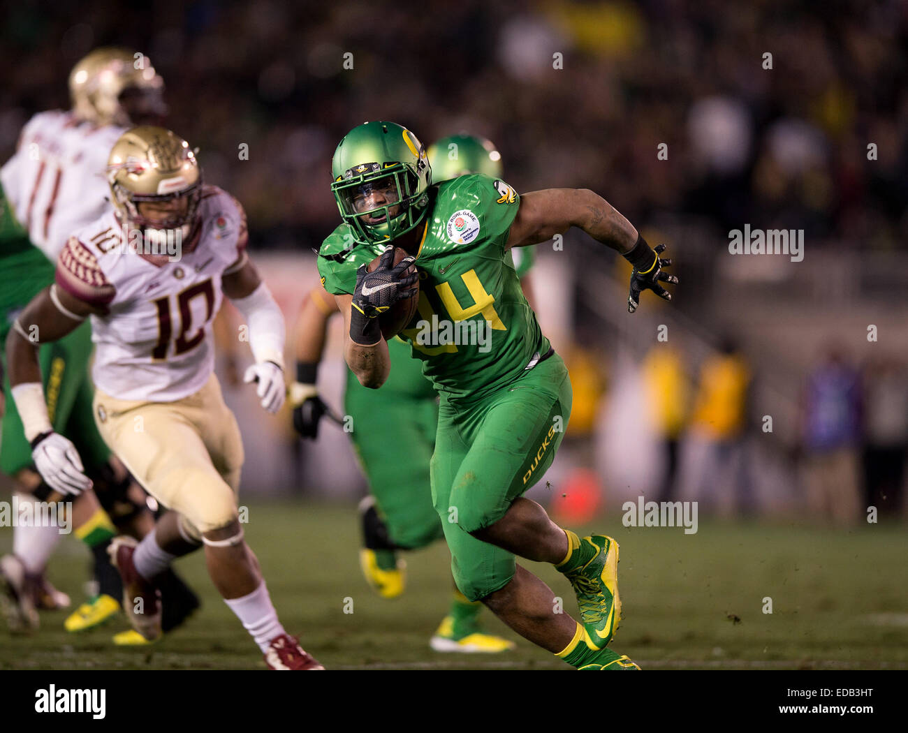 Pasadena, CA. 1st Jan, 2015. Oregon Ducks running back (24) Thomas ...