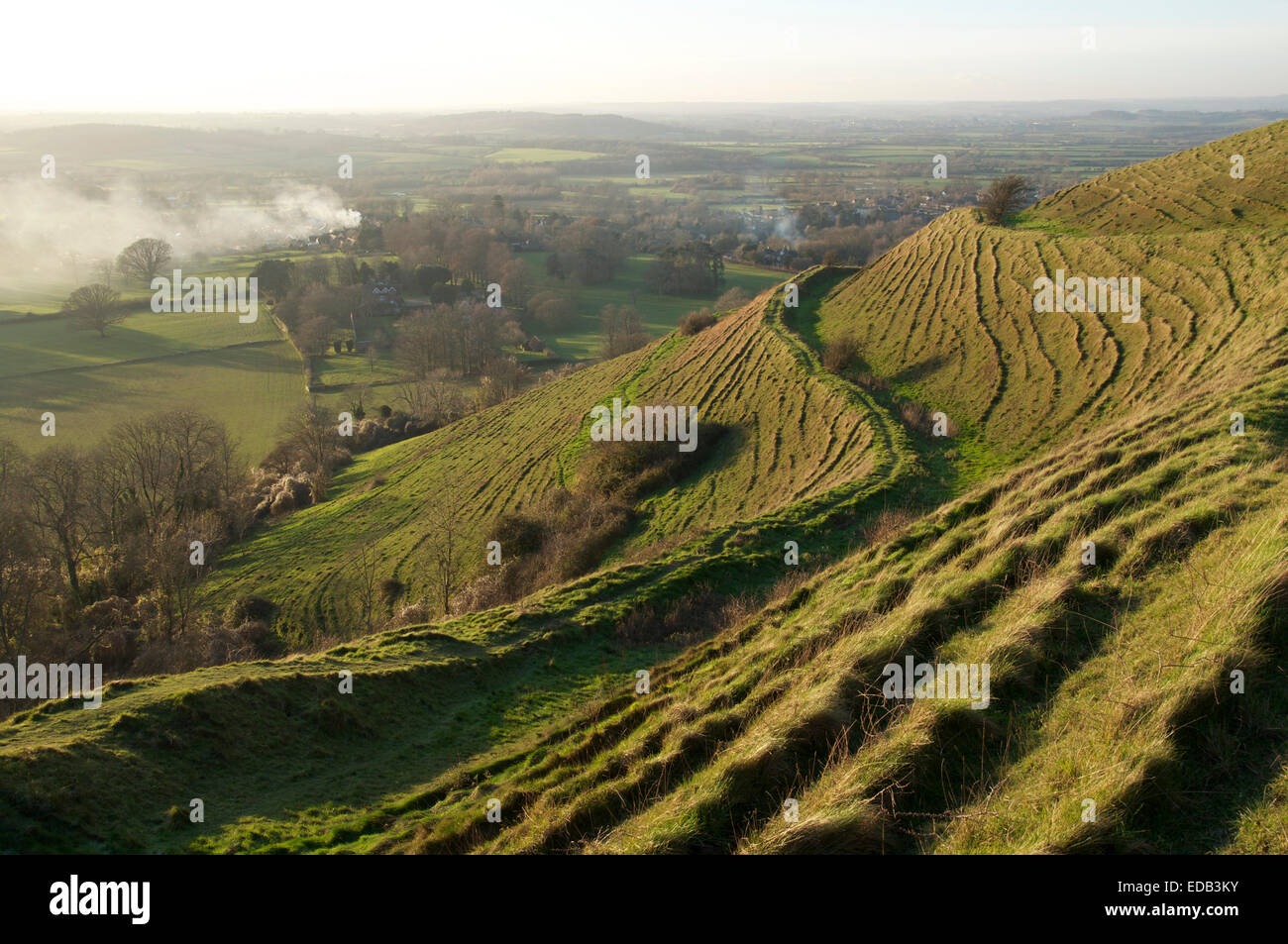 Prehistoric Britain. The ramparts and ditches of the ancient Iron Age ...