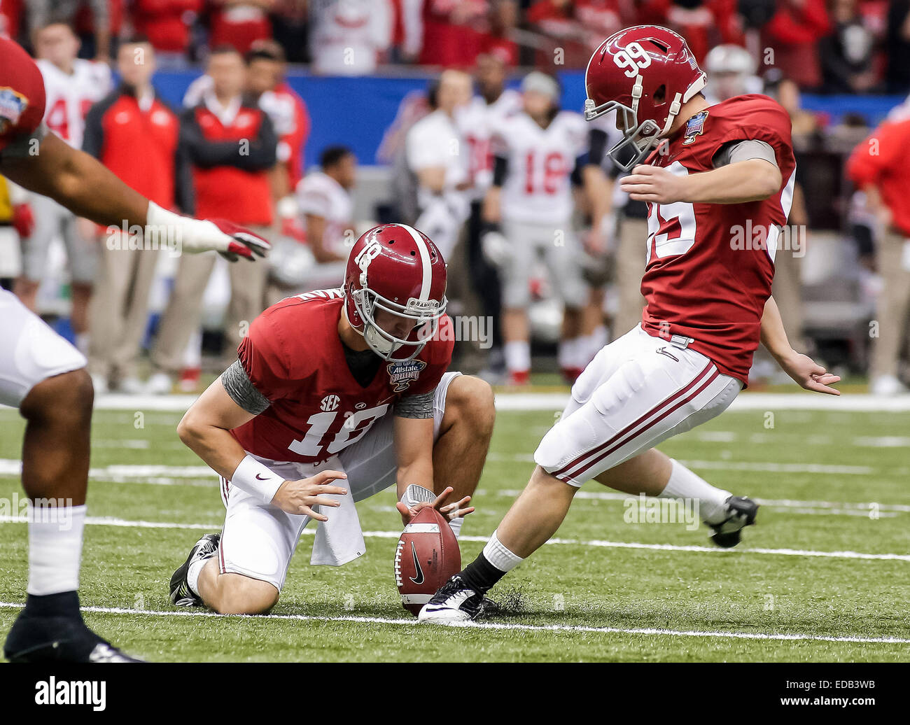 New Orleans, LA, USA. 01st Jan, 2015. Alabama Crimson Tide place kicker ...