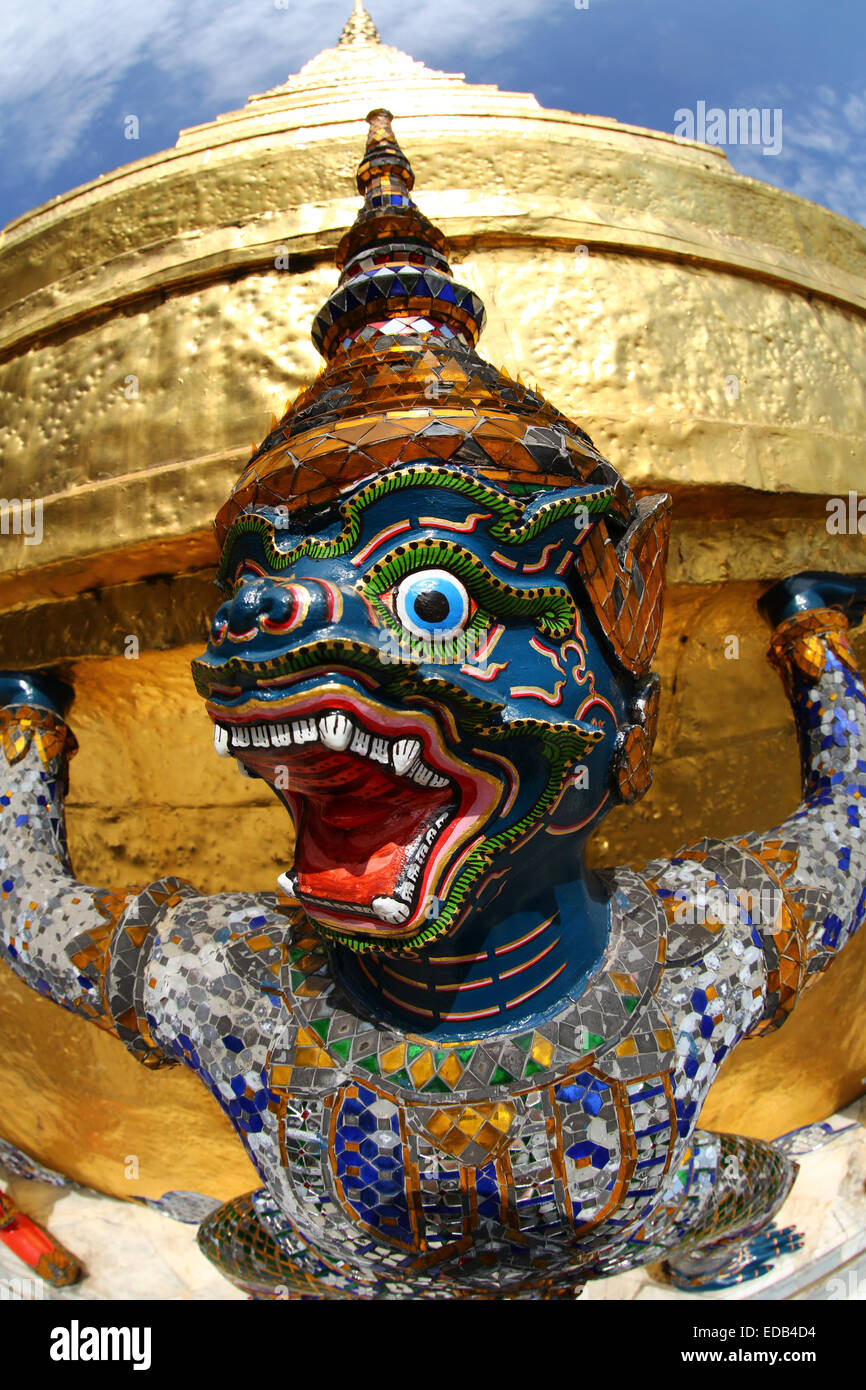 Yaksha Demon Statue at Wat Phra Kaew Temple complex of the Temple of ...