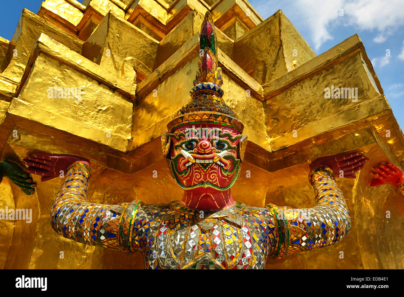 Yaksha Demon Statue at Wat Phra Kaew Temple complex of the Temple of ...