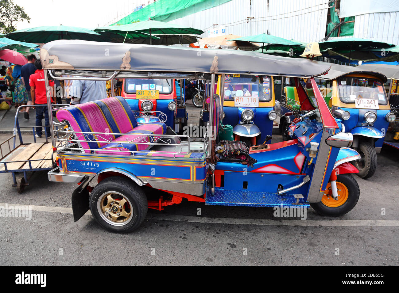 Traditional Tuk Tuk taxi transport in Bangkok, Thailand Stock Photo - Alamy