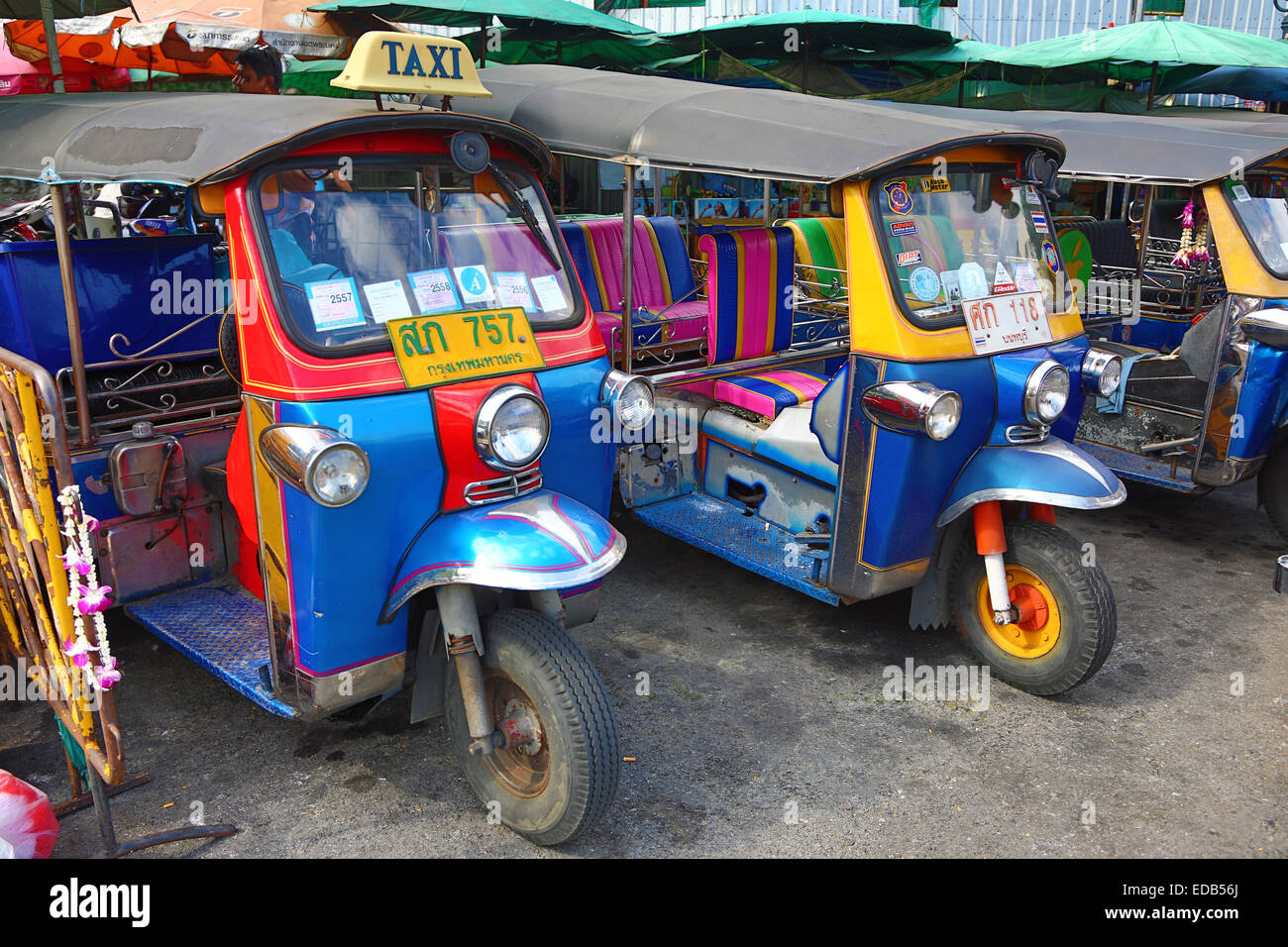 Traditional Tuk Tuk taxi transport in Bangkok, Thailand Stock Photo - Alamy