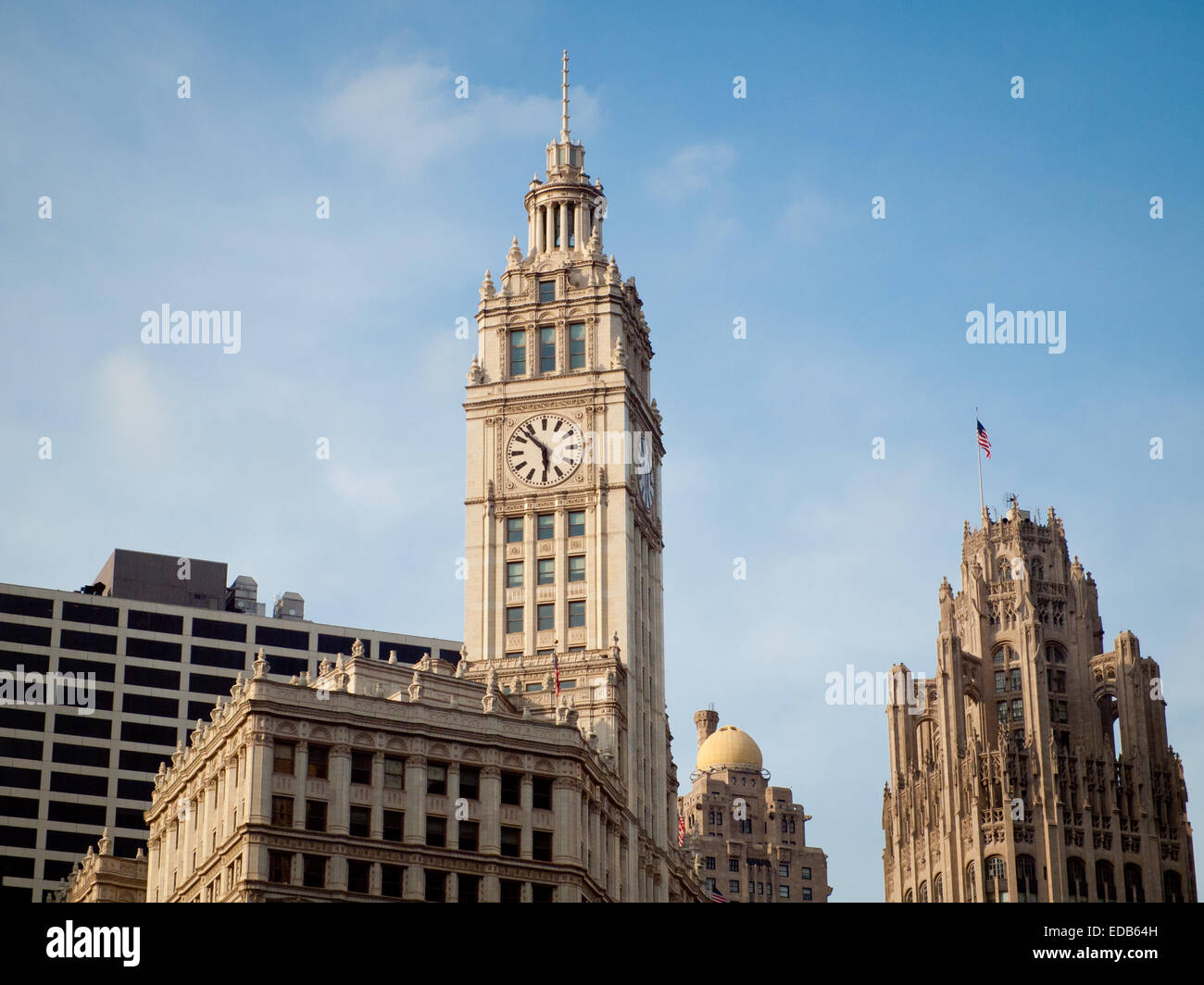 A view of the Wrigley Building (left), InterContinental Chicago [South ...