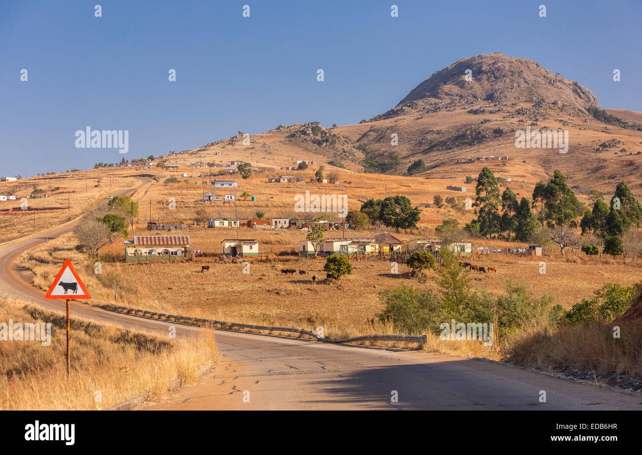HHOHHO, SWAZILAND, AFRICA - Rural settlement, homes, buildings and ...