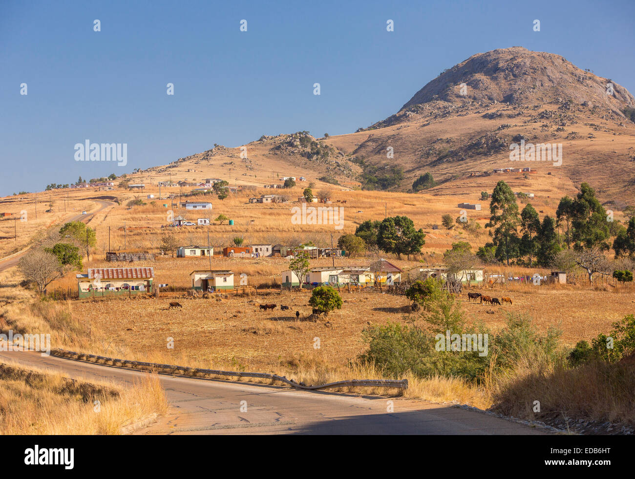 HHOHHO, SWAZILAND, AFRICA - Rural settlement, homes, buildings and ...