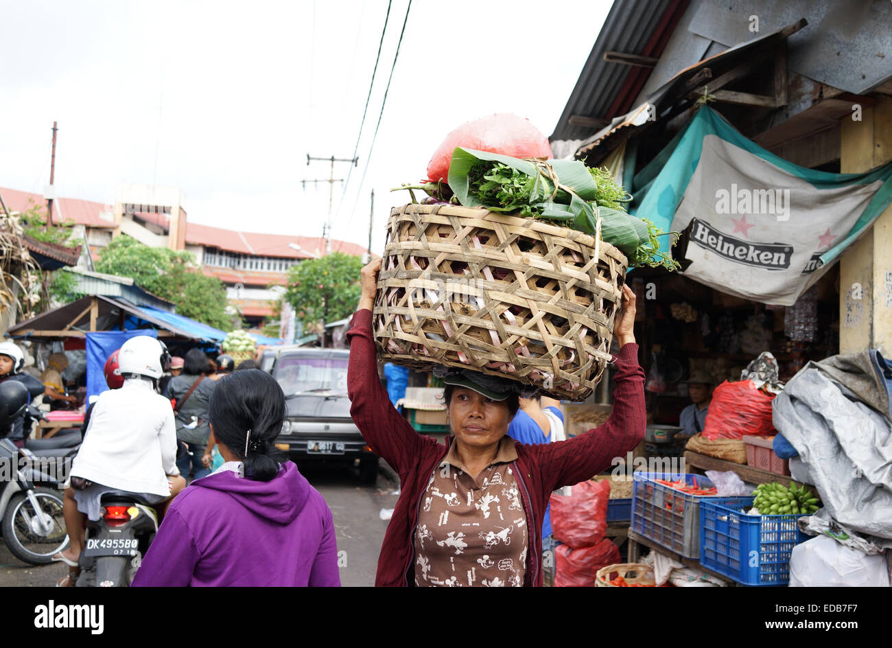 Badung traditional market, Denpasar, Bali. Badung Market is the largest ...