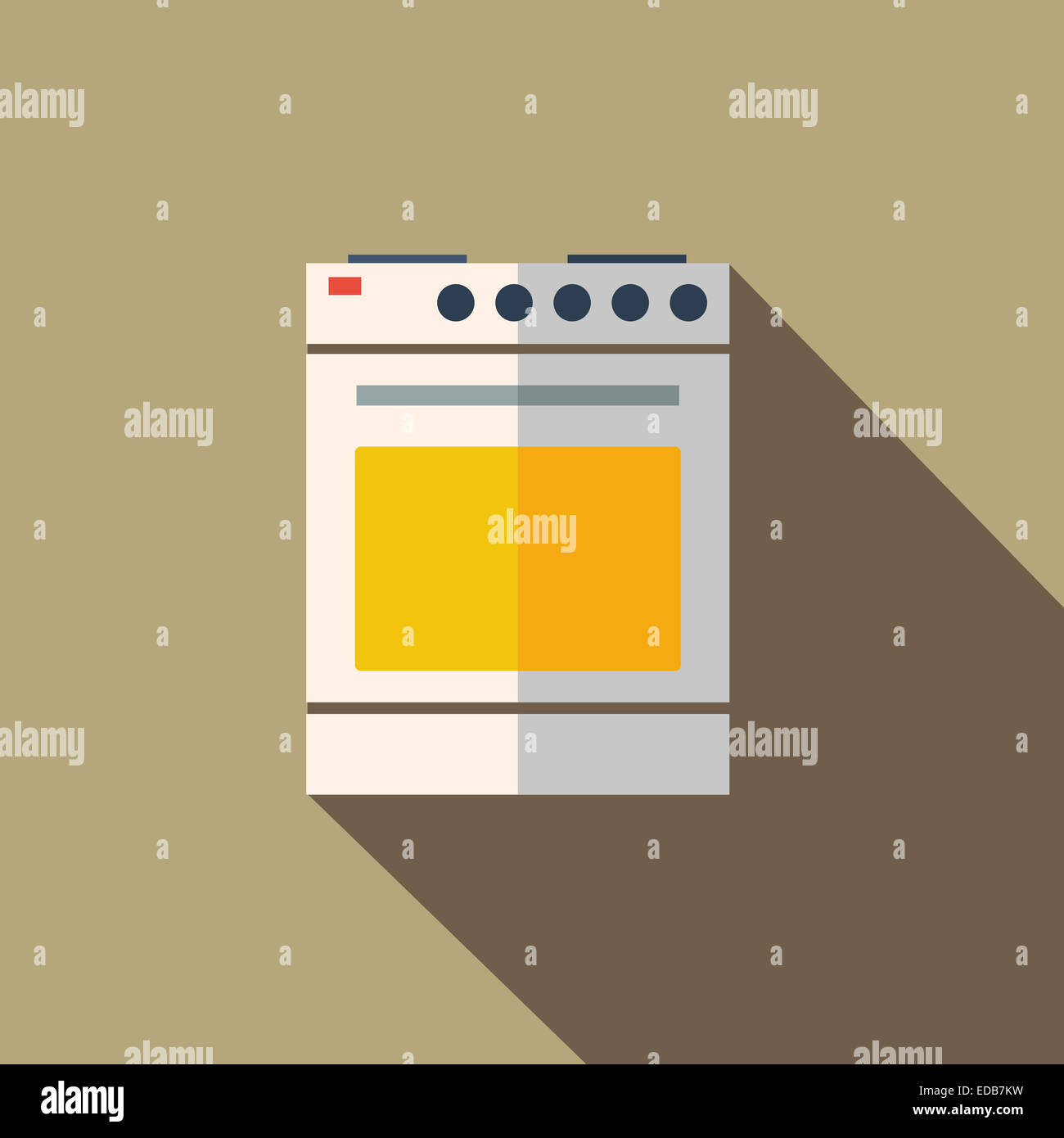Modern flat design concept icon kitchen stove oven. Vector illus Stock ...