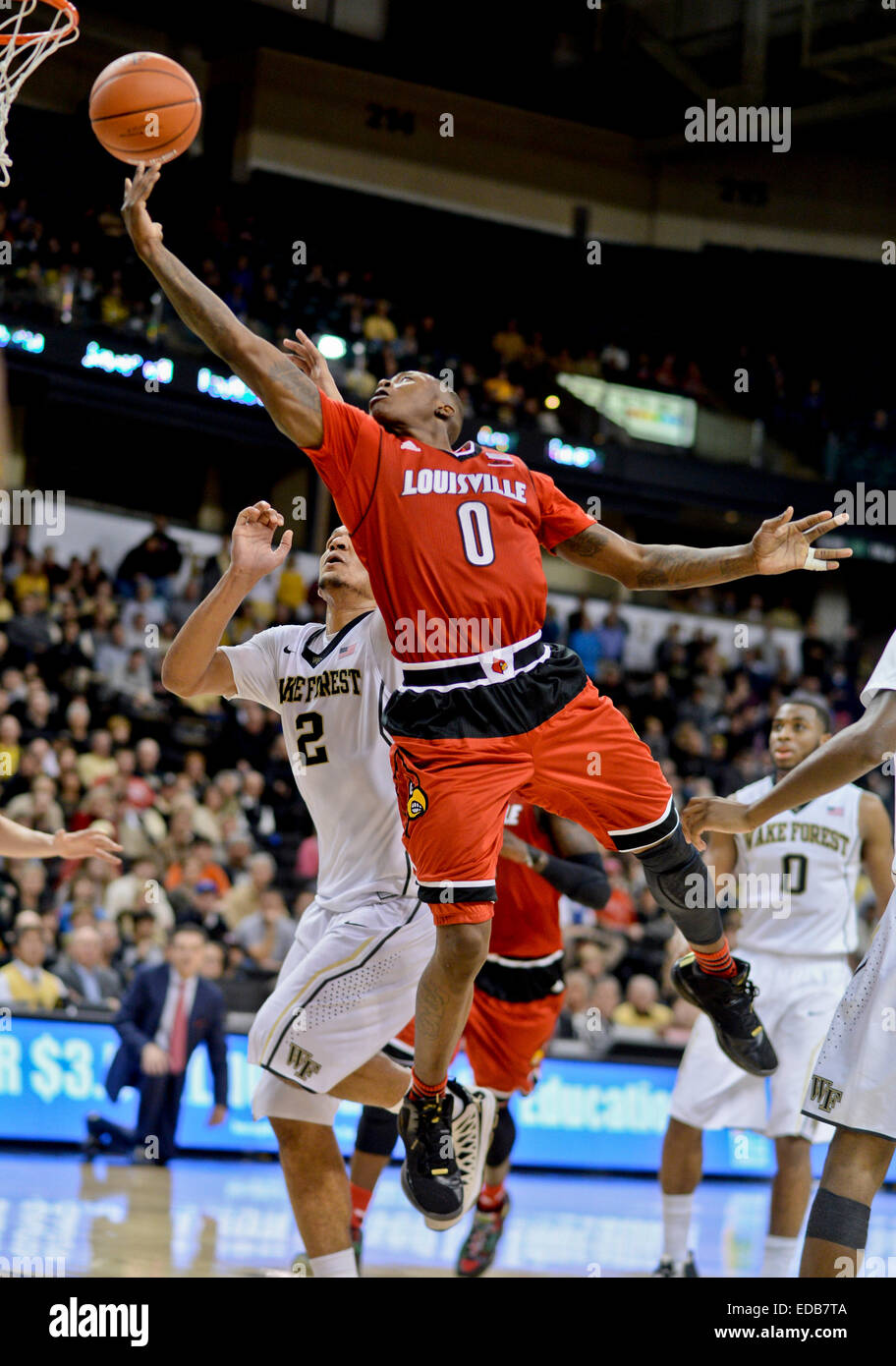 Winston-Salem, NC, USA. 4th Jan, 2015. Louisville Cardinals guard Terry ...