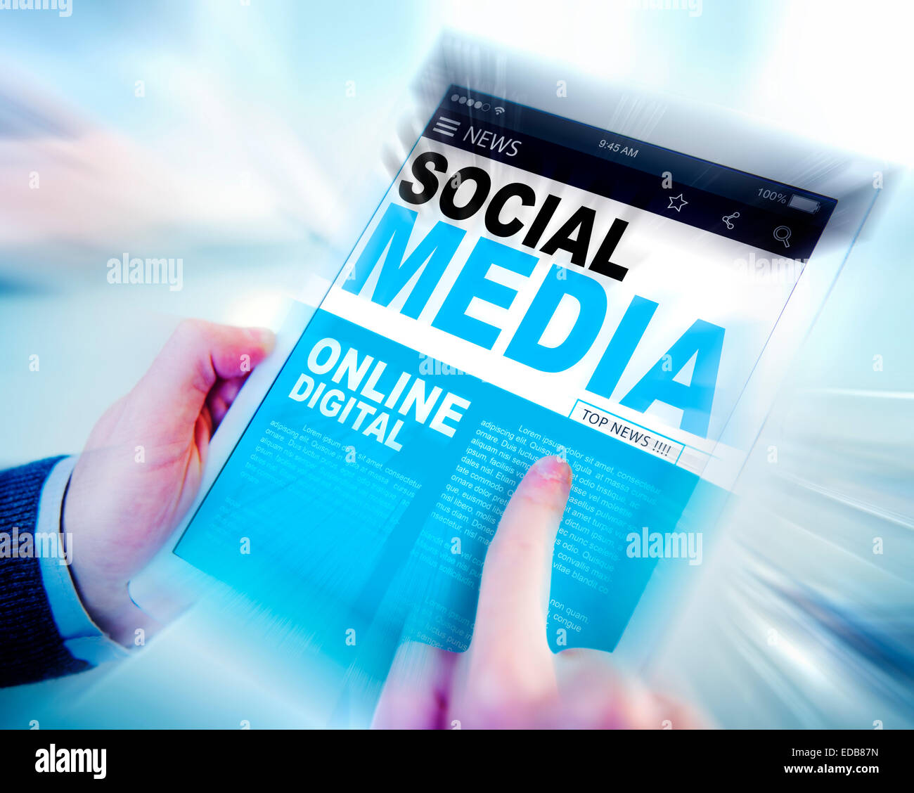 Digital Online Report News Social Media Concept Stock Photo - Alamy