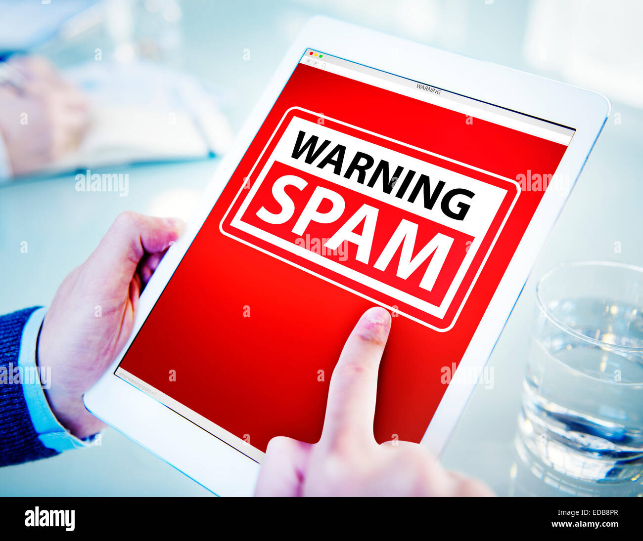 Hands Holding Digital Tablet Spam Stock Photo - Alamy