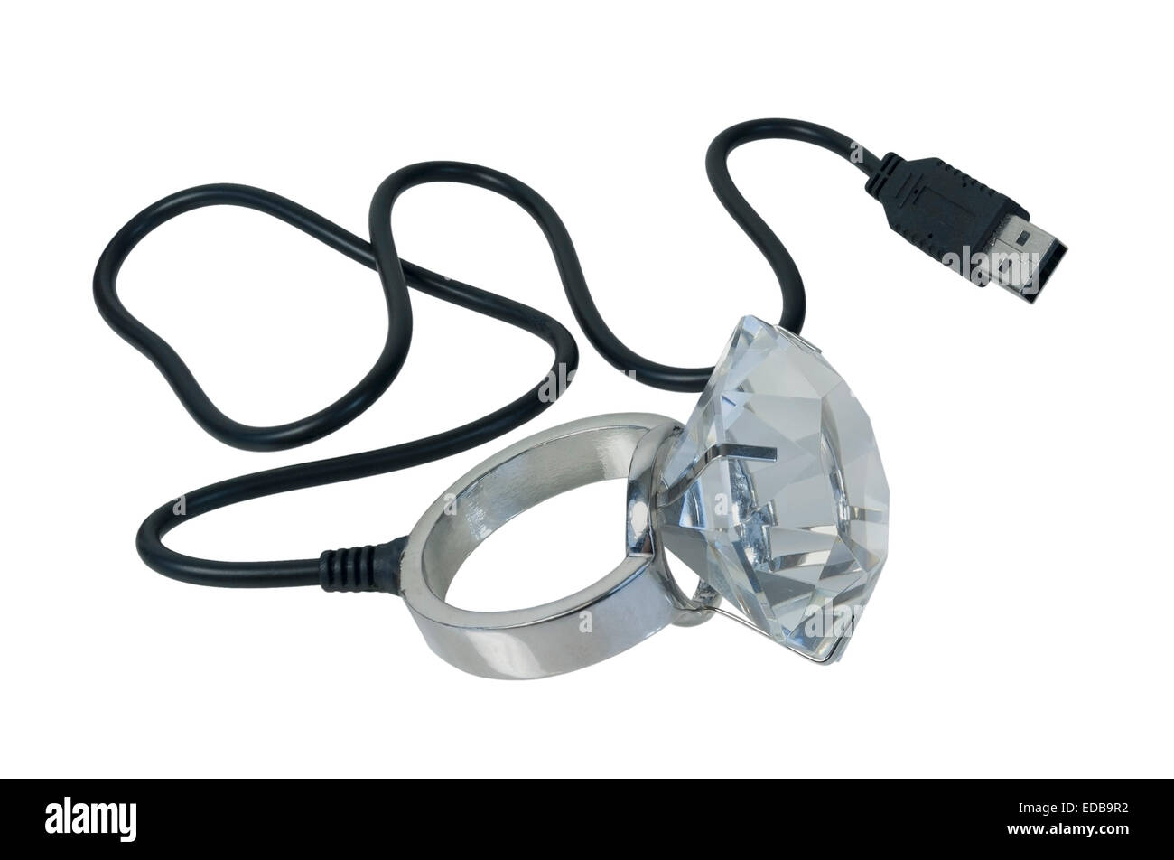 USB Diamond Engagement Ring - path included Stock Photo - Alamy